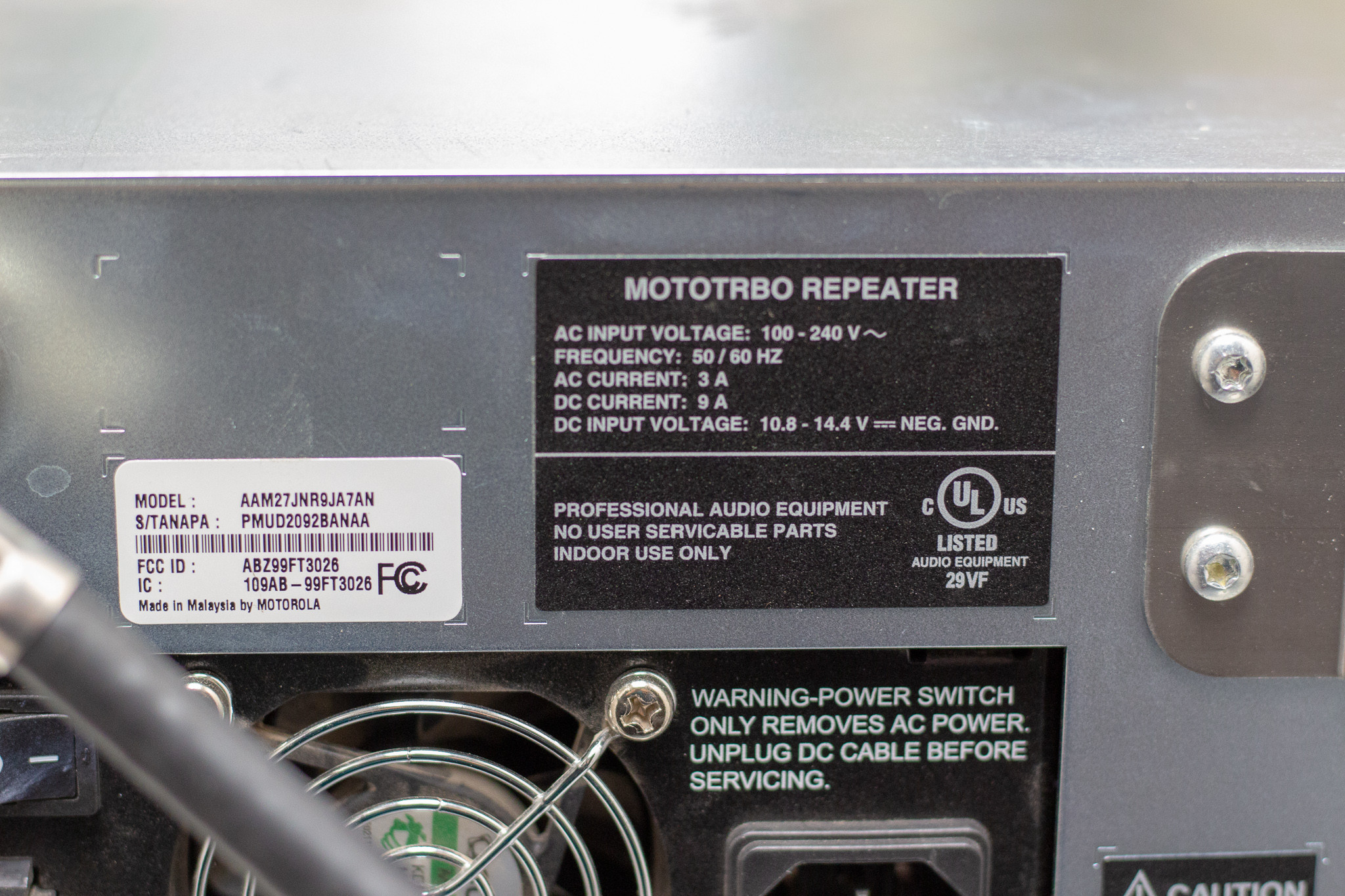 Motorola XPR 8300 Repeater and Sinclair Q202GC 4 Cavity Duplexer Combo ...